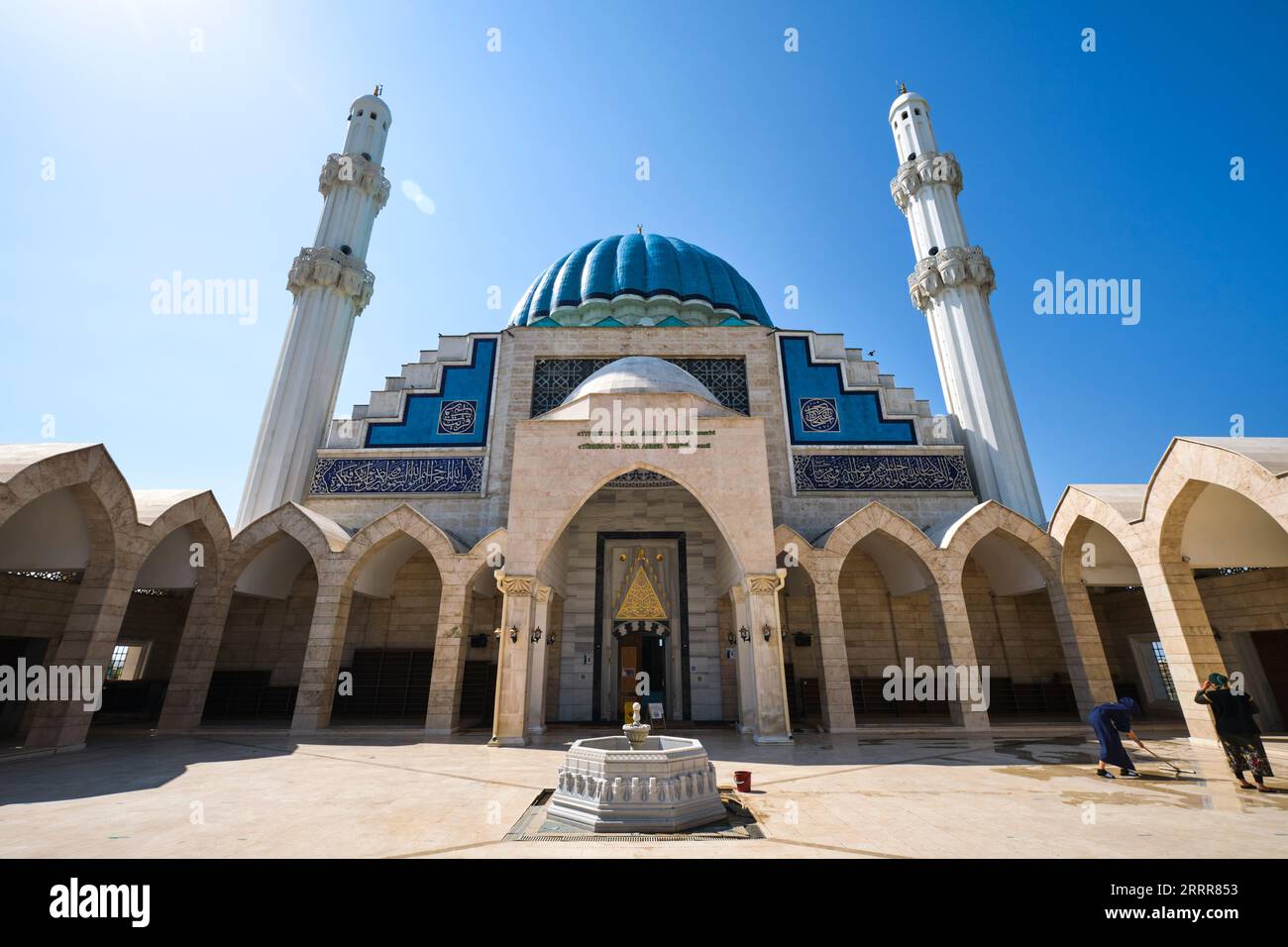 Day exterior front courtyard view of the facade of the Khoja Ahmad ...