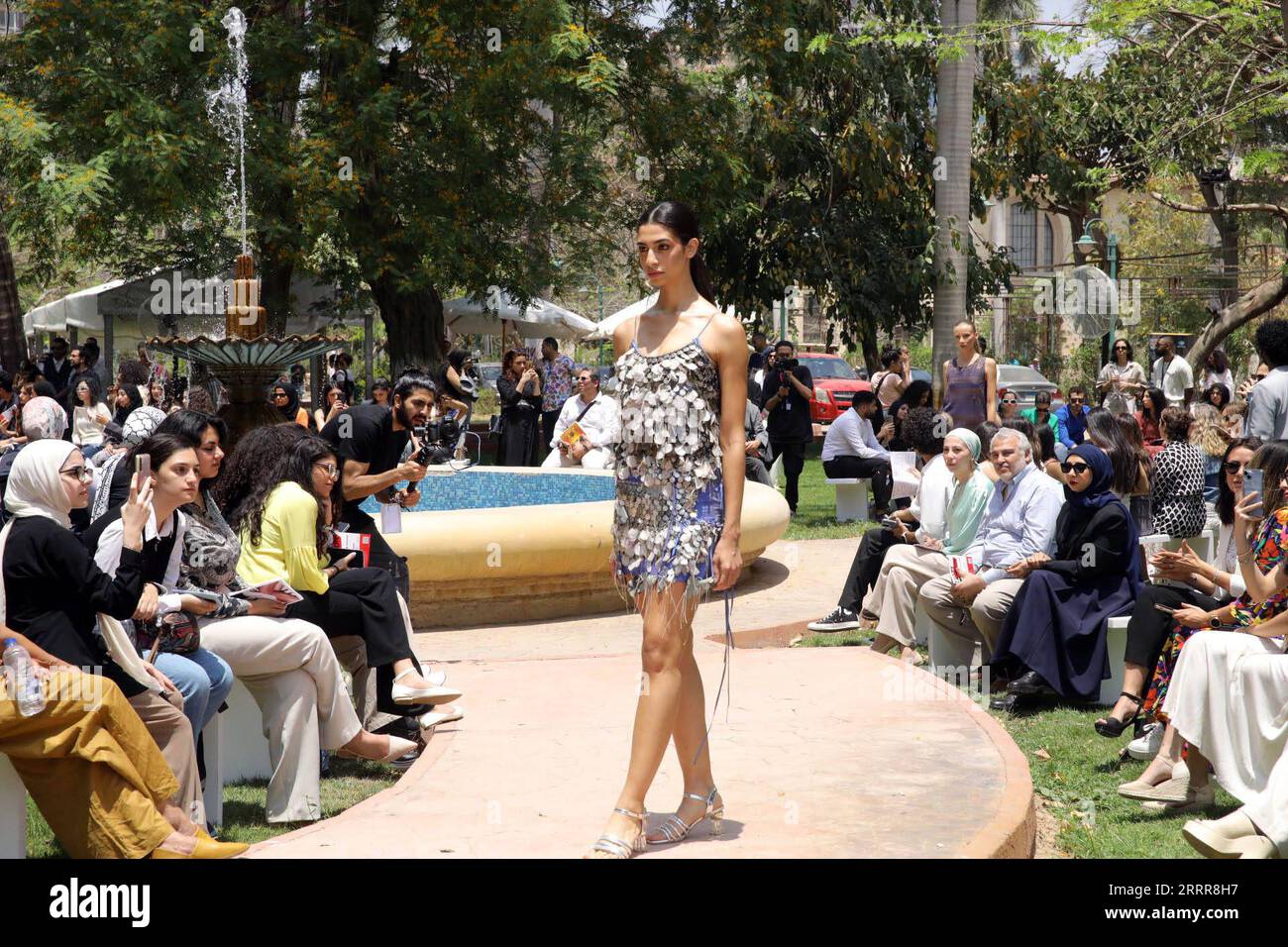 230515 -- CAIRO, May 15, 2023 -- A model presents a creation at the ...