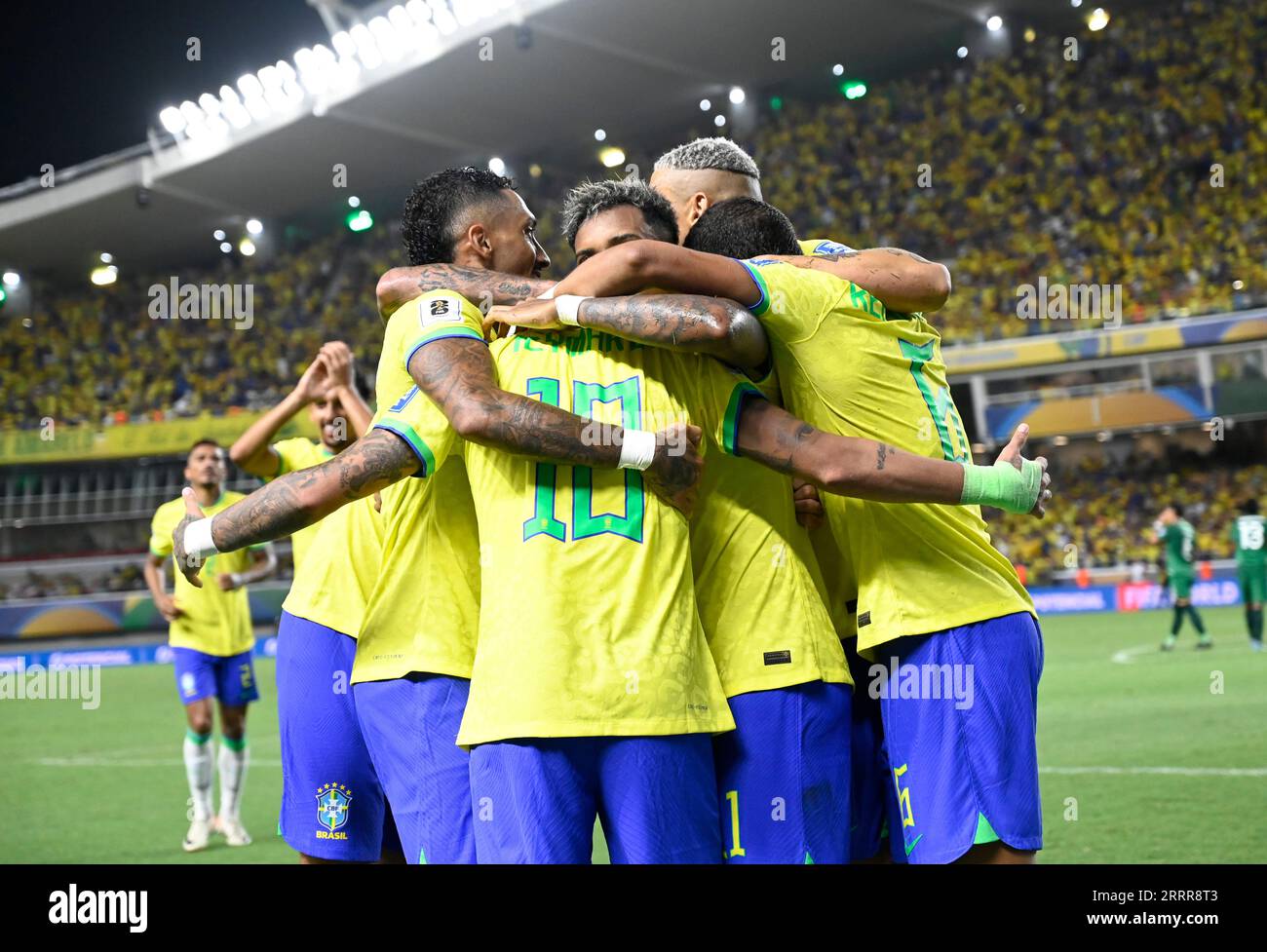 Belem, Brazil. 8th Sep 2023. Neymar of Brazil celebrates after scoring ...