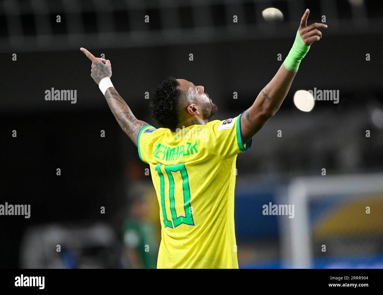 Belem, Brazil. 8th Sep 2023. Neymar of Brazil celebrates after scoring ...