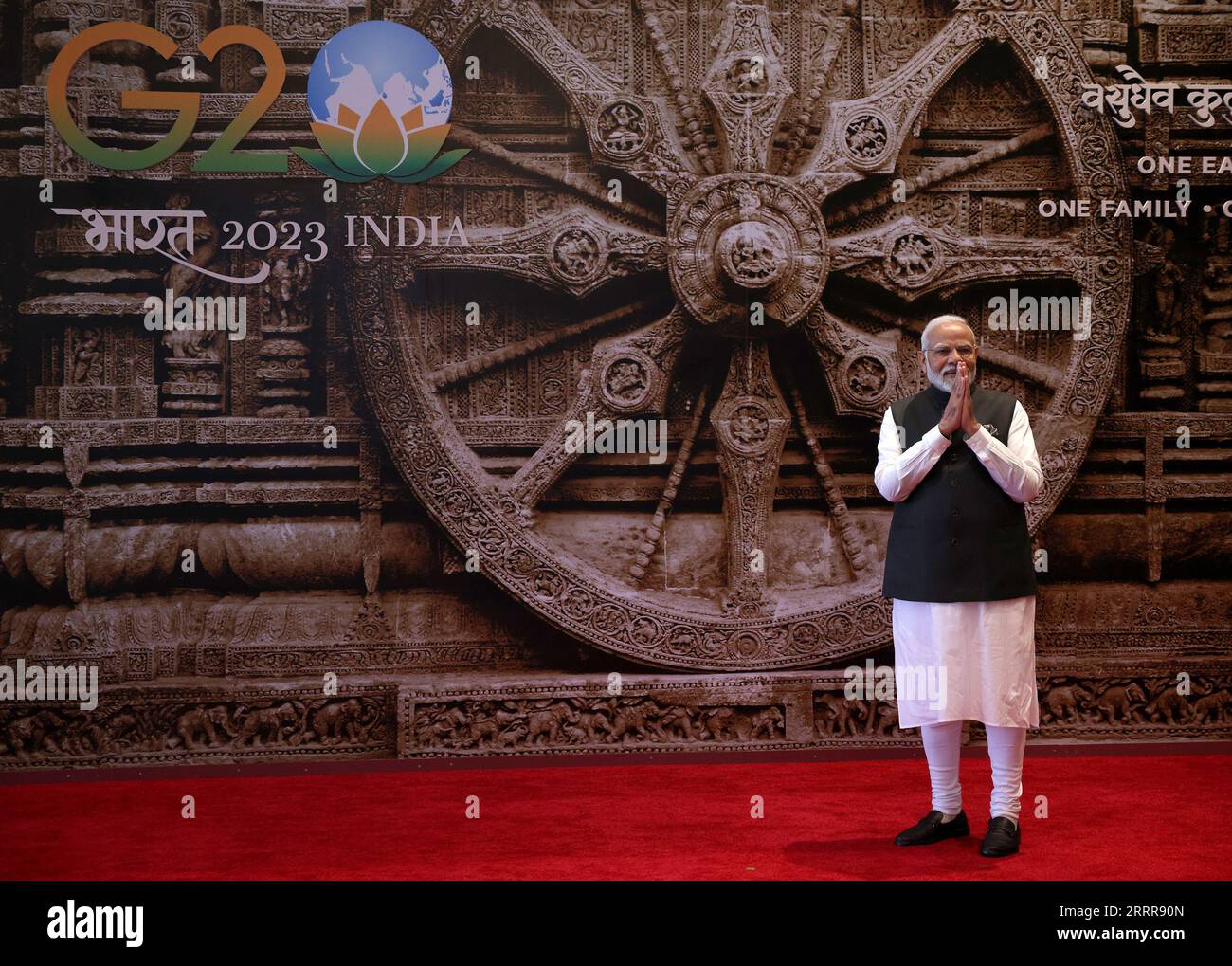 Prime Minister Narendra Modi of India arrives to a welcoming ceremony ...
