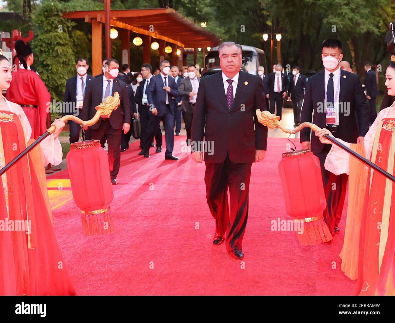 230518 Xi An May 18 2023 Tajik President Emomali Rahmon Arrives