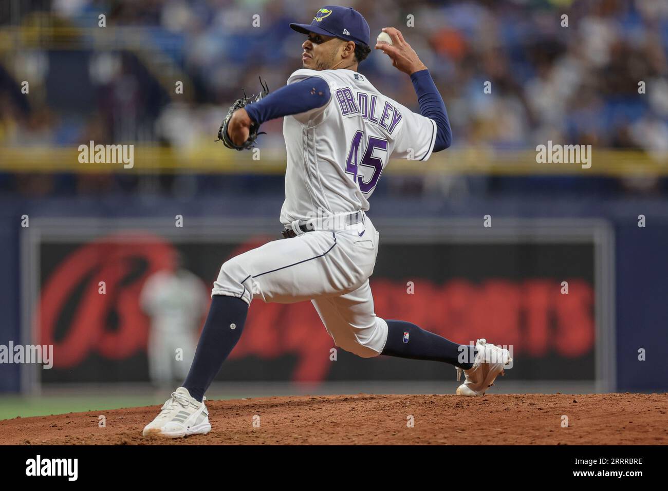 St. Petersburg, FL USA; Tampa Bay Rays starting pitcher Taj Bradley (45 ...