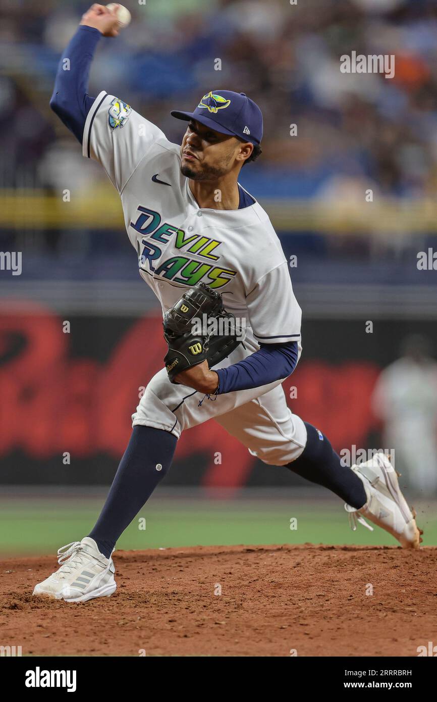 St. Petersburg, FL USA; Tampa Bay Rays starting pitcher Taj Bradley (45 ...