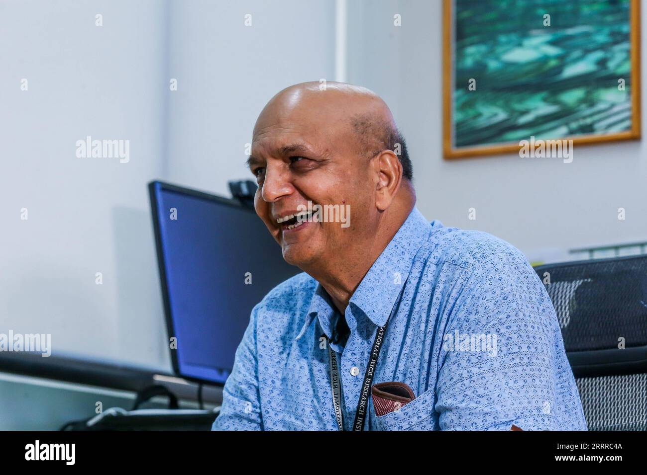 230522 -- MANILA, May 22, 2023 -- Hans Raj Bhardwaj, research director and head of the rice ...