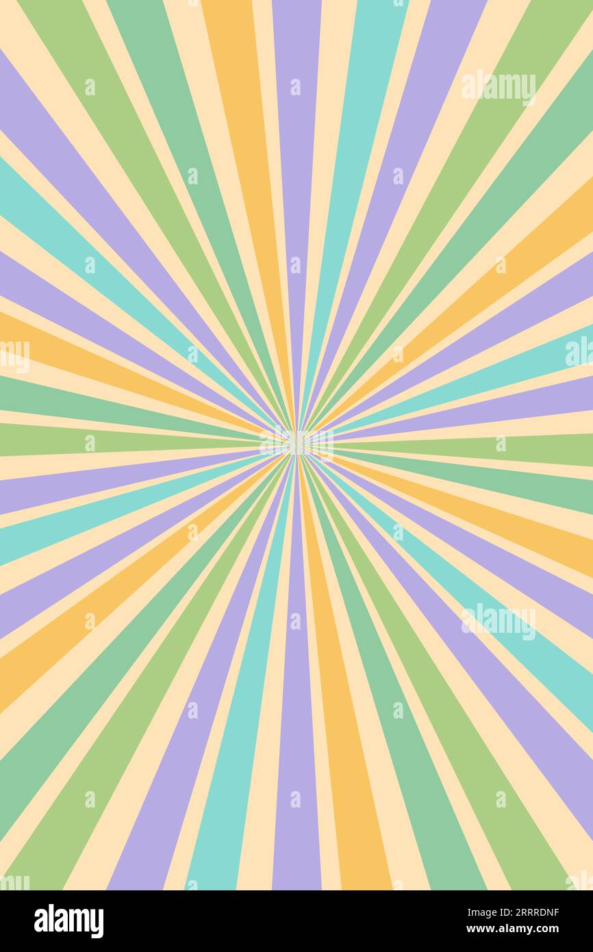 Retro background of sunbeams. Groove poster radial color rays explosion ...