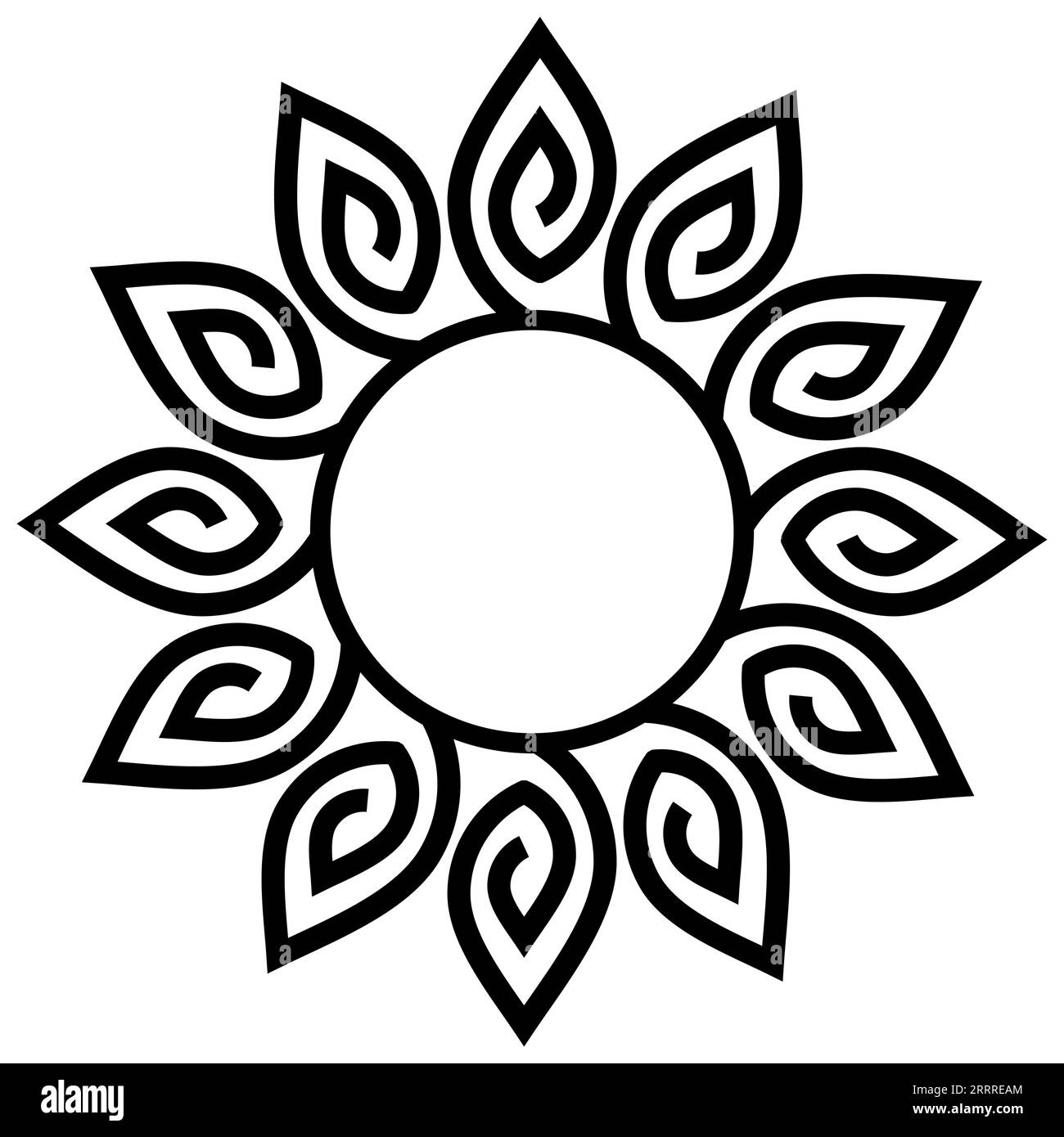 Round Leaves frame. Circle Ornamental decorative frame with leaves and ...