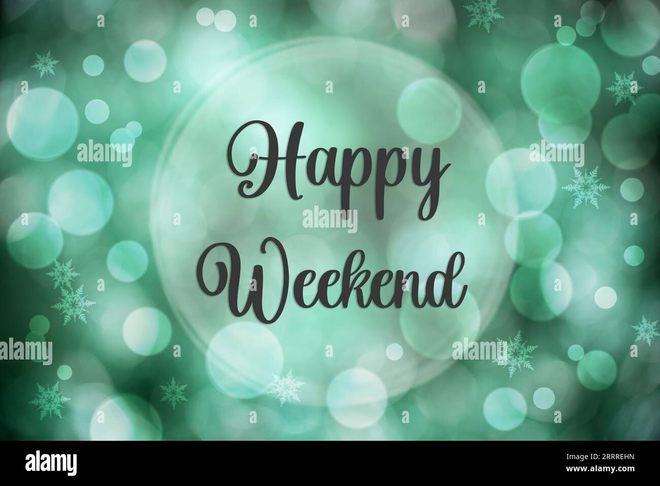 Shiny Turquoise Christmas Background With Text Happy Weekend Stock ...