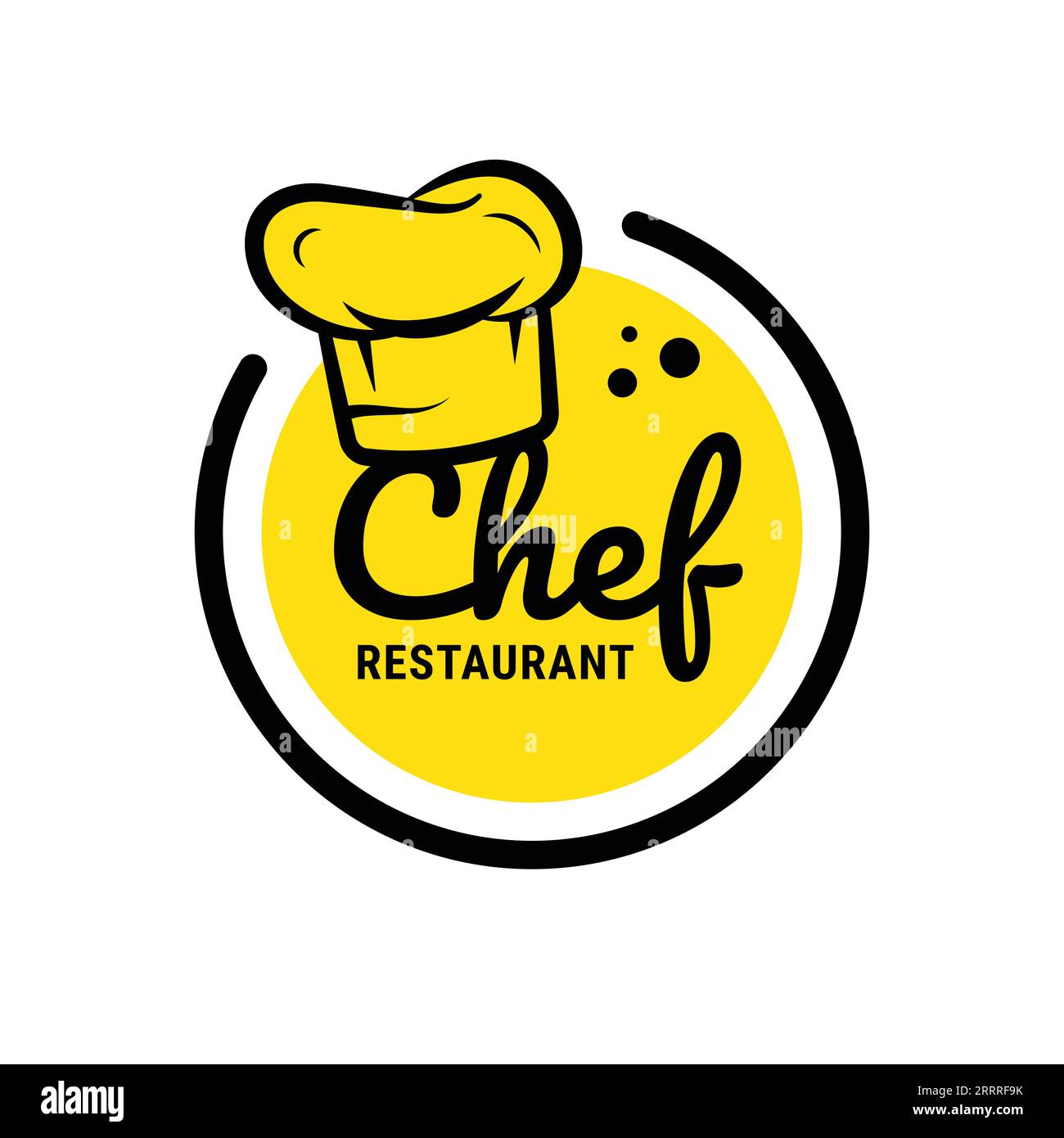 Chef restaurant logo in yellow and black Stock Vector Image & Art - Alamy