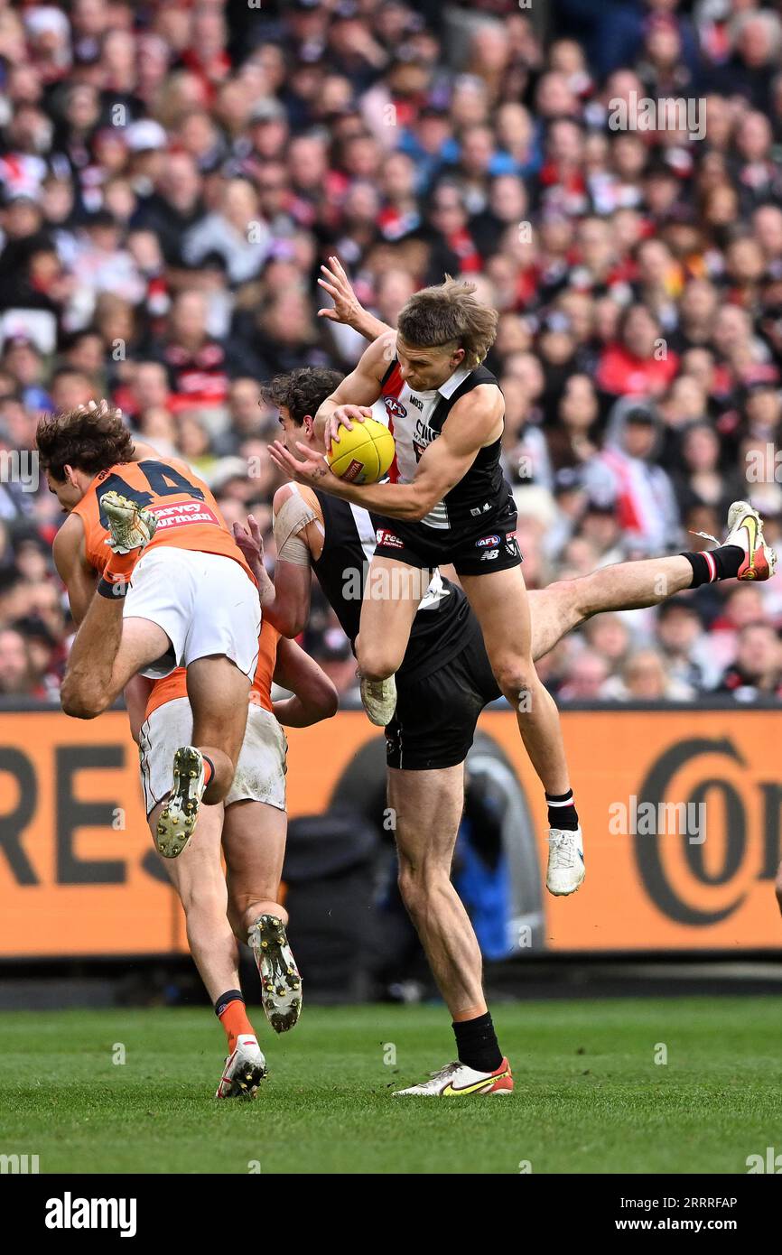 Melbourne, Australia. 09th Sep, 2023. Dan Butler of St Kilda (right ...