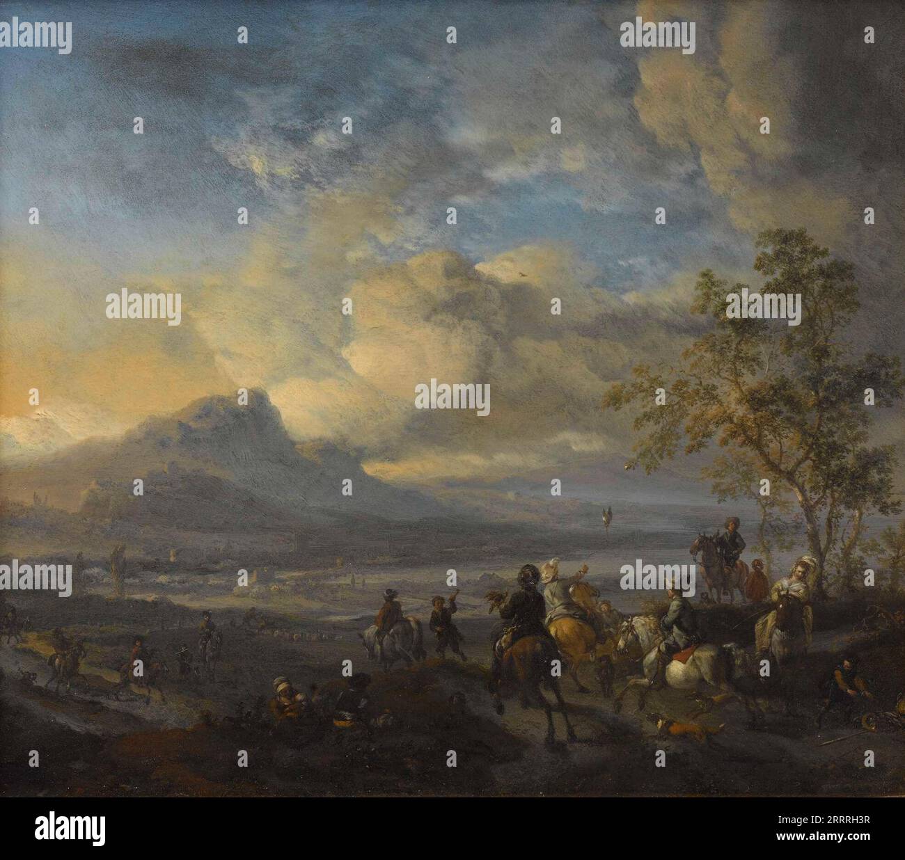 The Falcon Hunt, Philips Wouwerman, c. 1658 - c. 1660 Stock Photo - Alamy