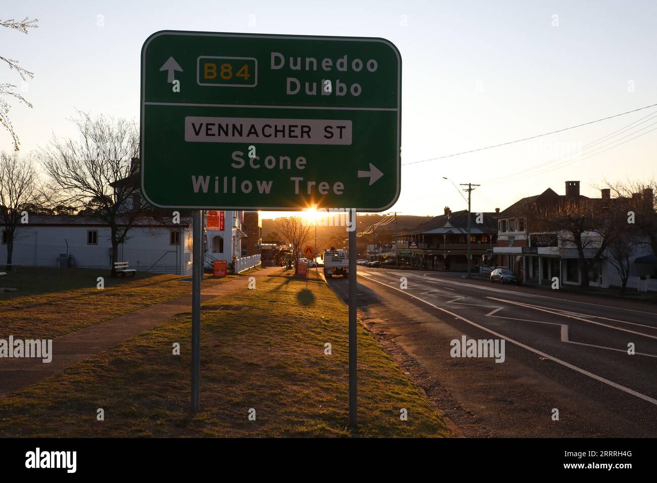 Golden Highway (B84) through Merriwa, New South Wales, Australia Stock ...