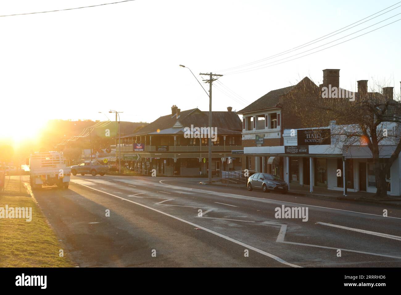 Golden Highway (B84) through Merriwa, New South Wales, Australia Stock ...