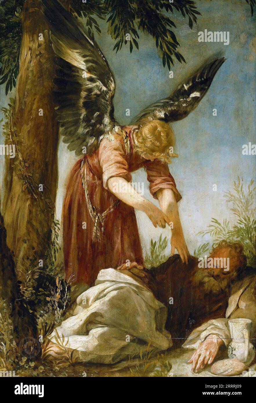 The angel awakened the prophet elijah in the desert hi-res stock ...