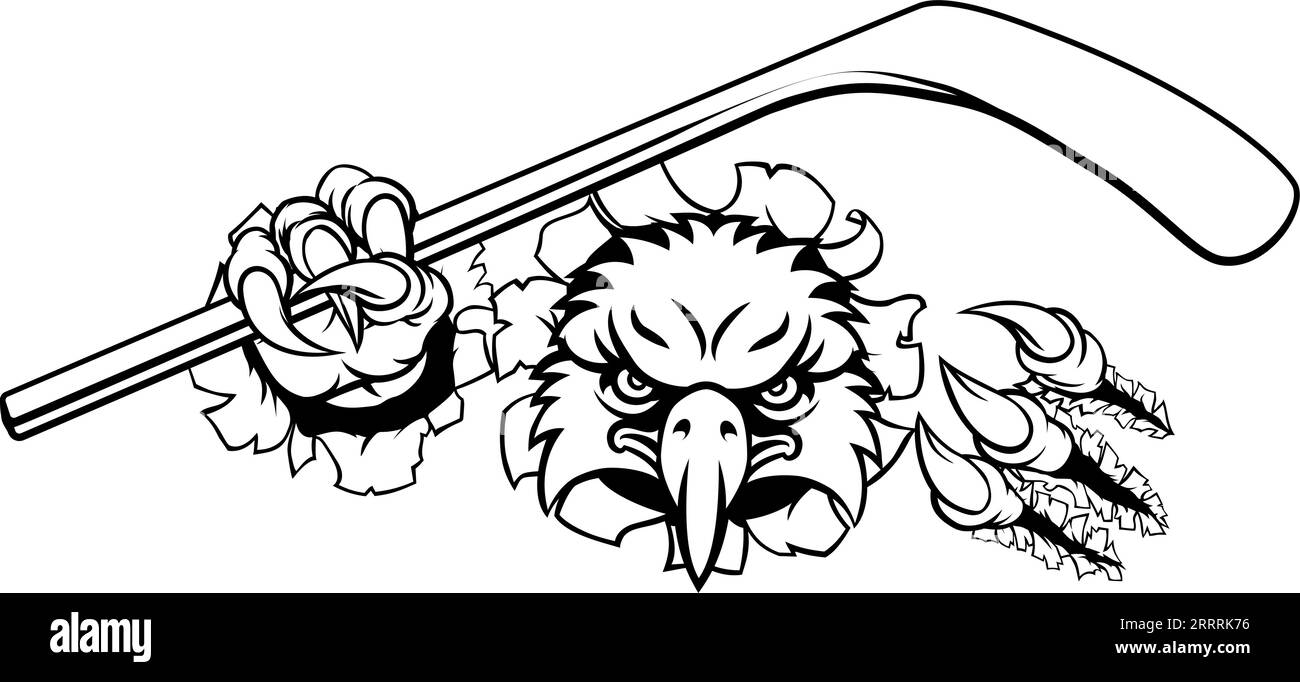 Eagle Ice Hockey Player Animal Sports Mascot Stock Vector Image & Art ...