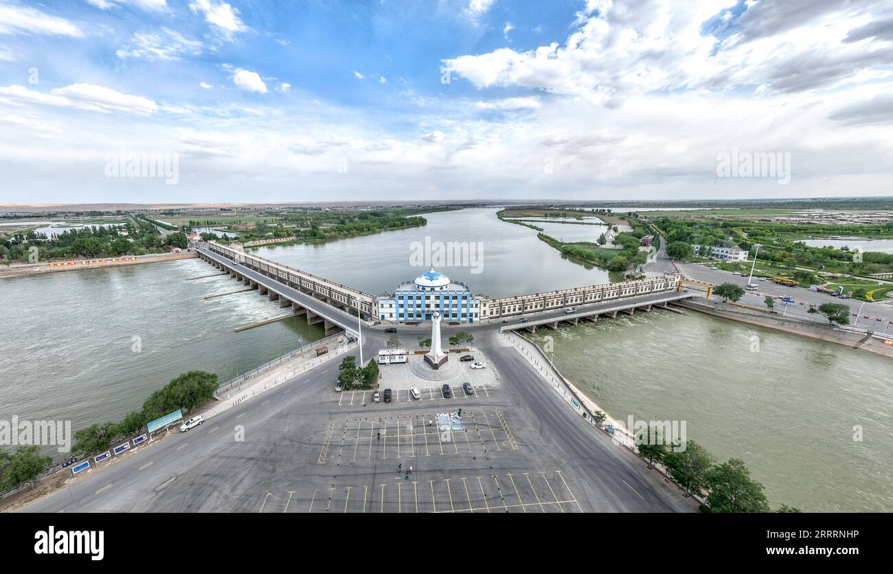 230607 -- BAYANNUR, June 7, 2023 -- This aerial photo taken on June 6 ...