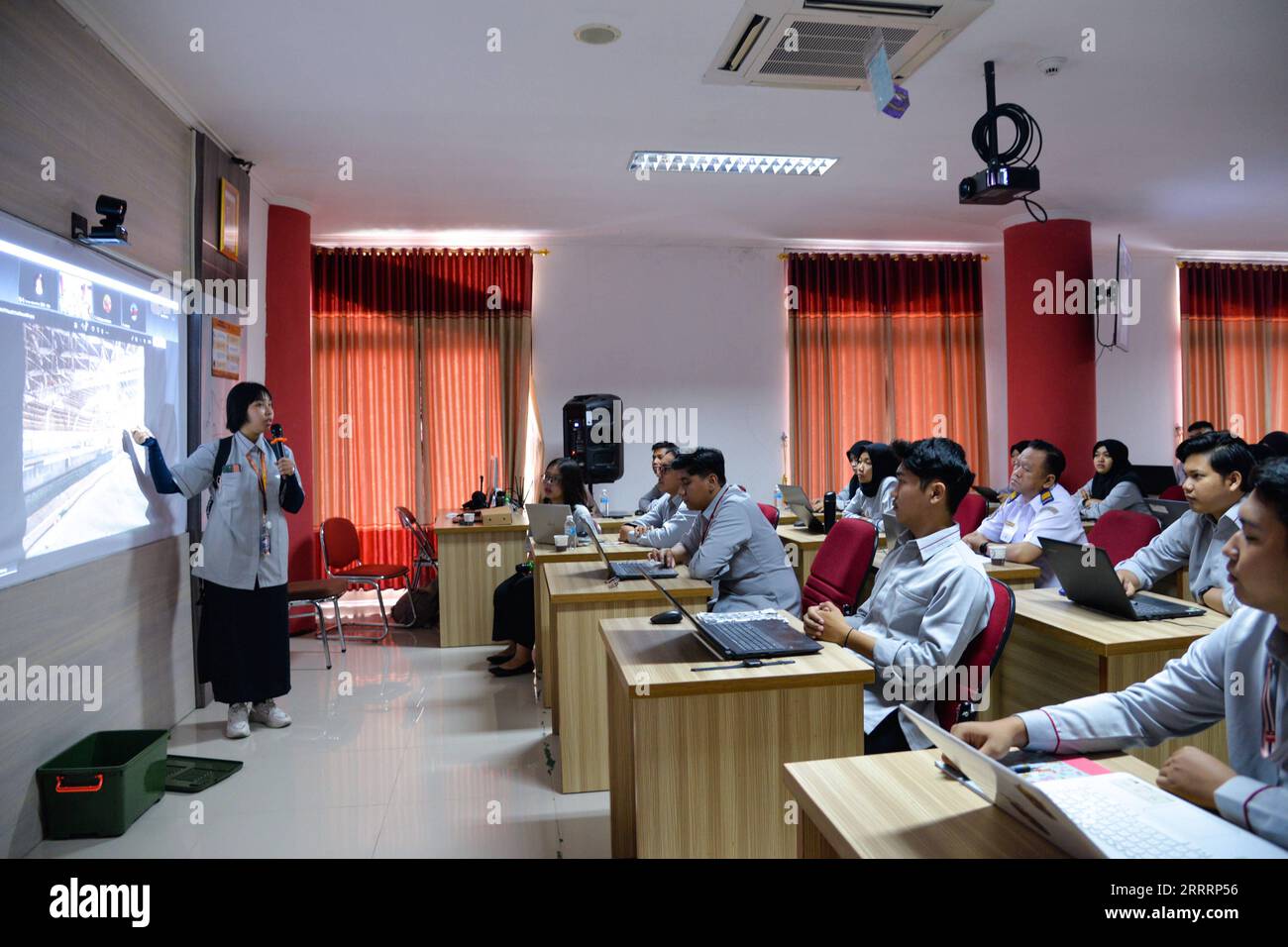 230608 -- JAKARTA, June 8, 2023 -- Trainees take Jakarta-Bandung High-Speed Railway on-call ...