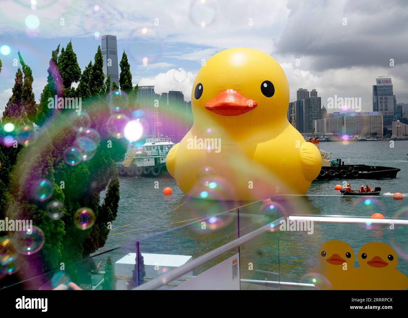 230609 -- HONG KONG, June 9, 2023 -- A giant yellow rubber duck is seen ...