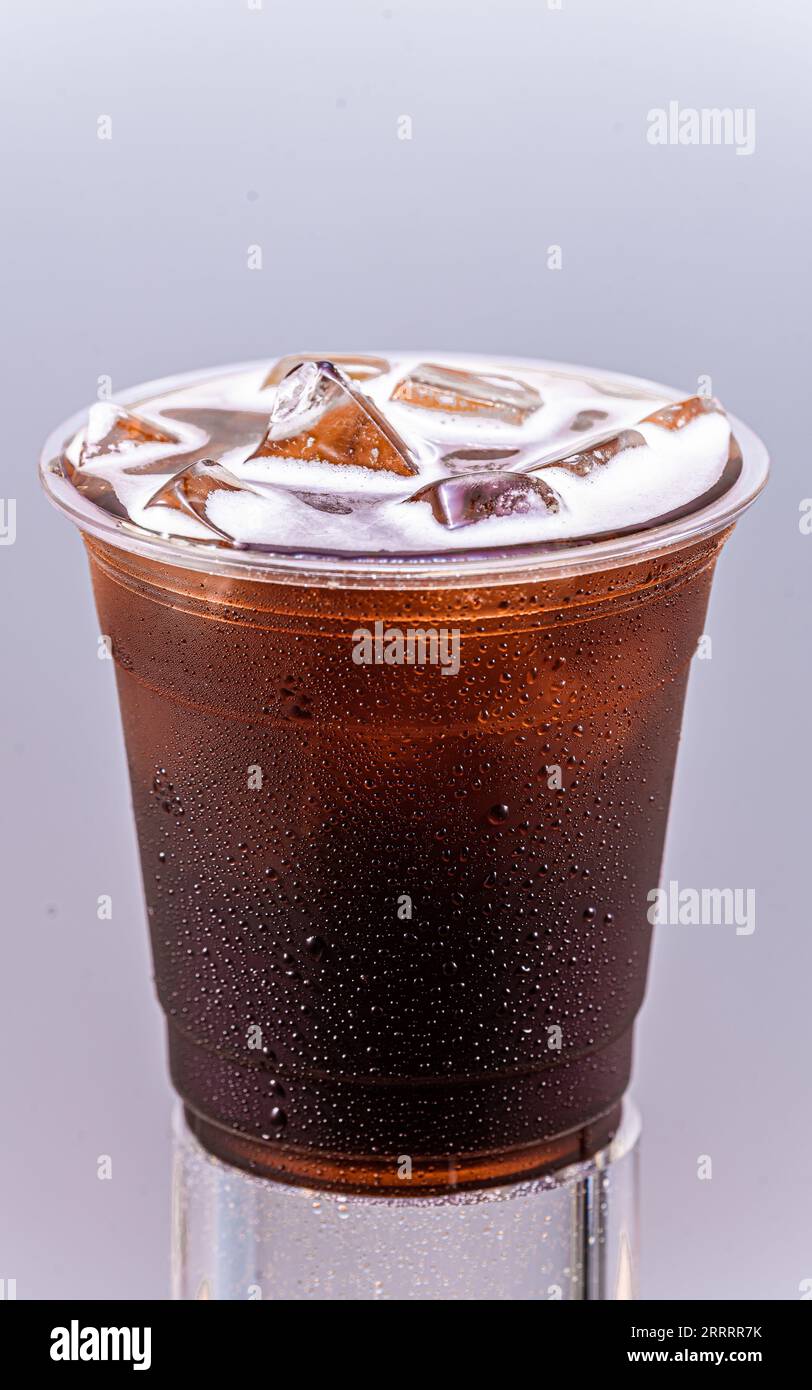 Glass of Iced Americano Coffee Stock Photo - Alamy