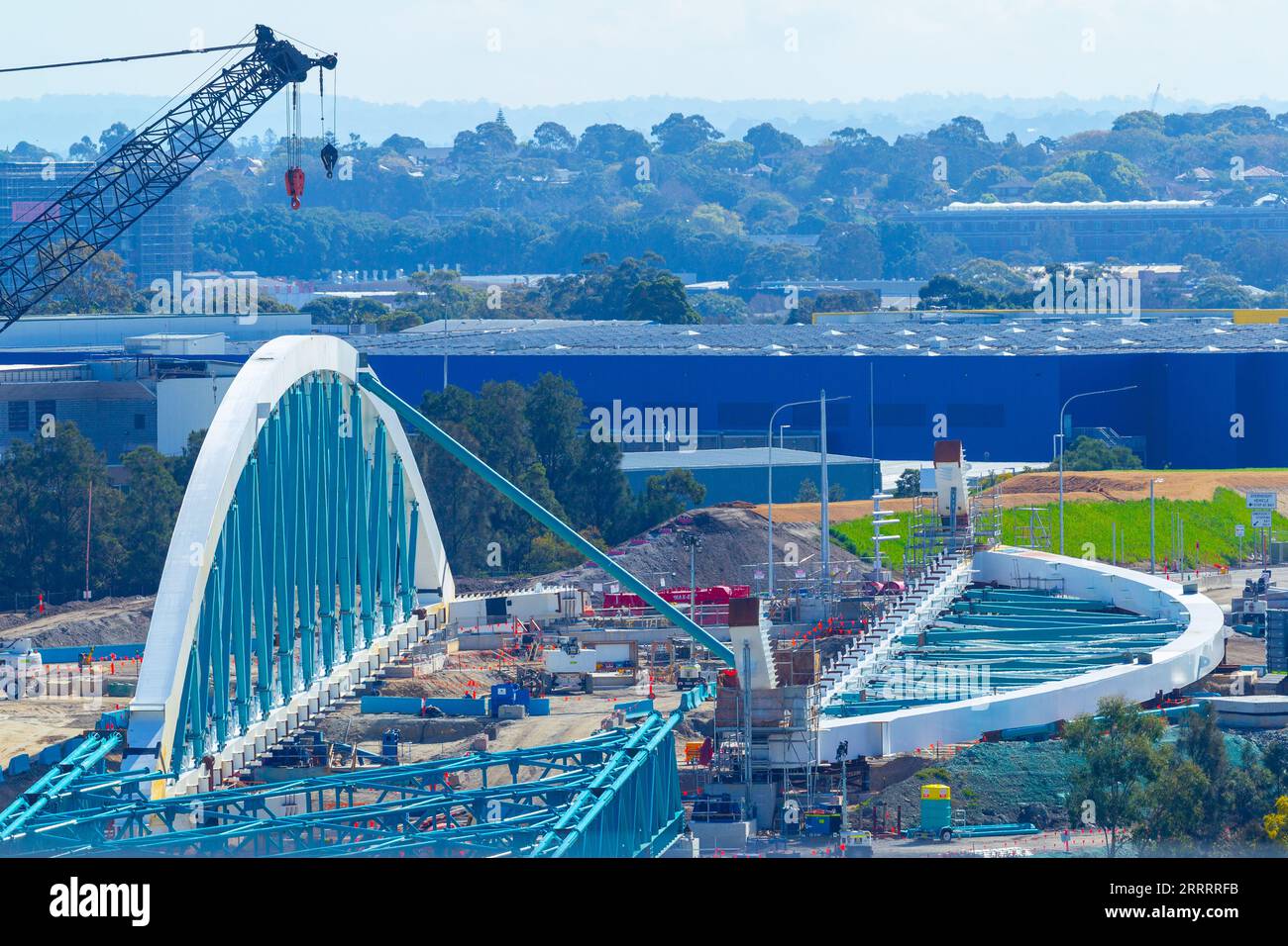 Installation of the bridge crossing Alexandra Canal at Tempe Reserve ...