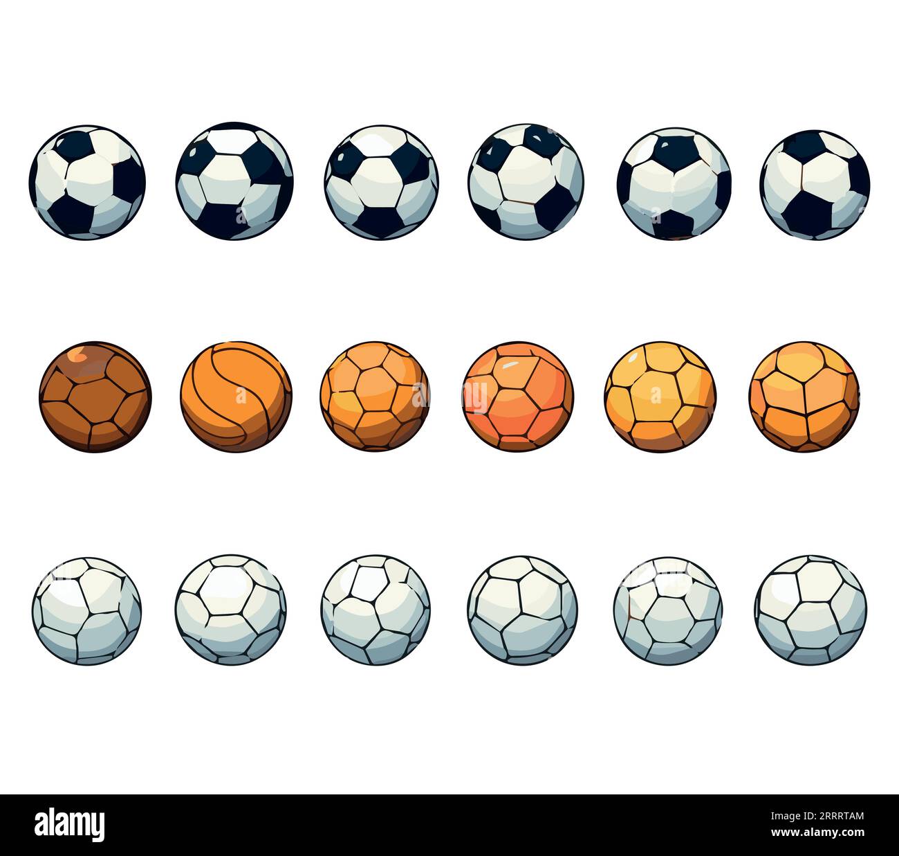 Football Soccer Ball Collection Realistic Cute Cartoon, 40% OFF