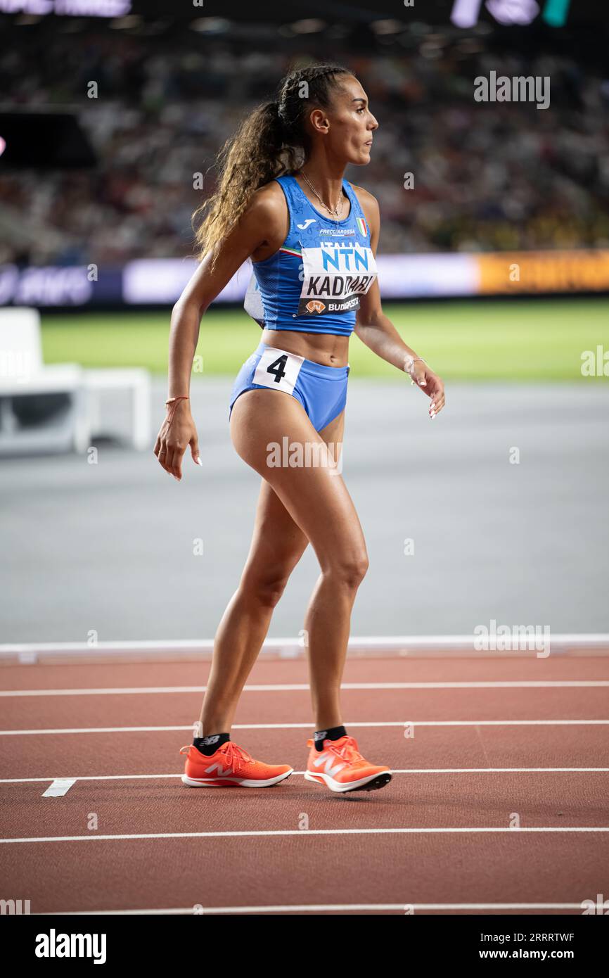 Dalia Kaddari participating in the 4X100 meters relay at the World ...