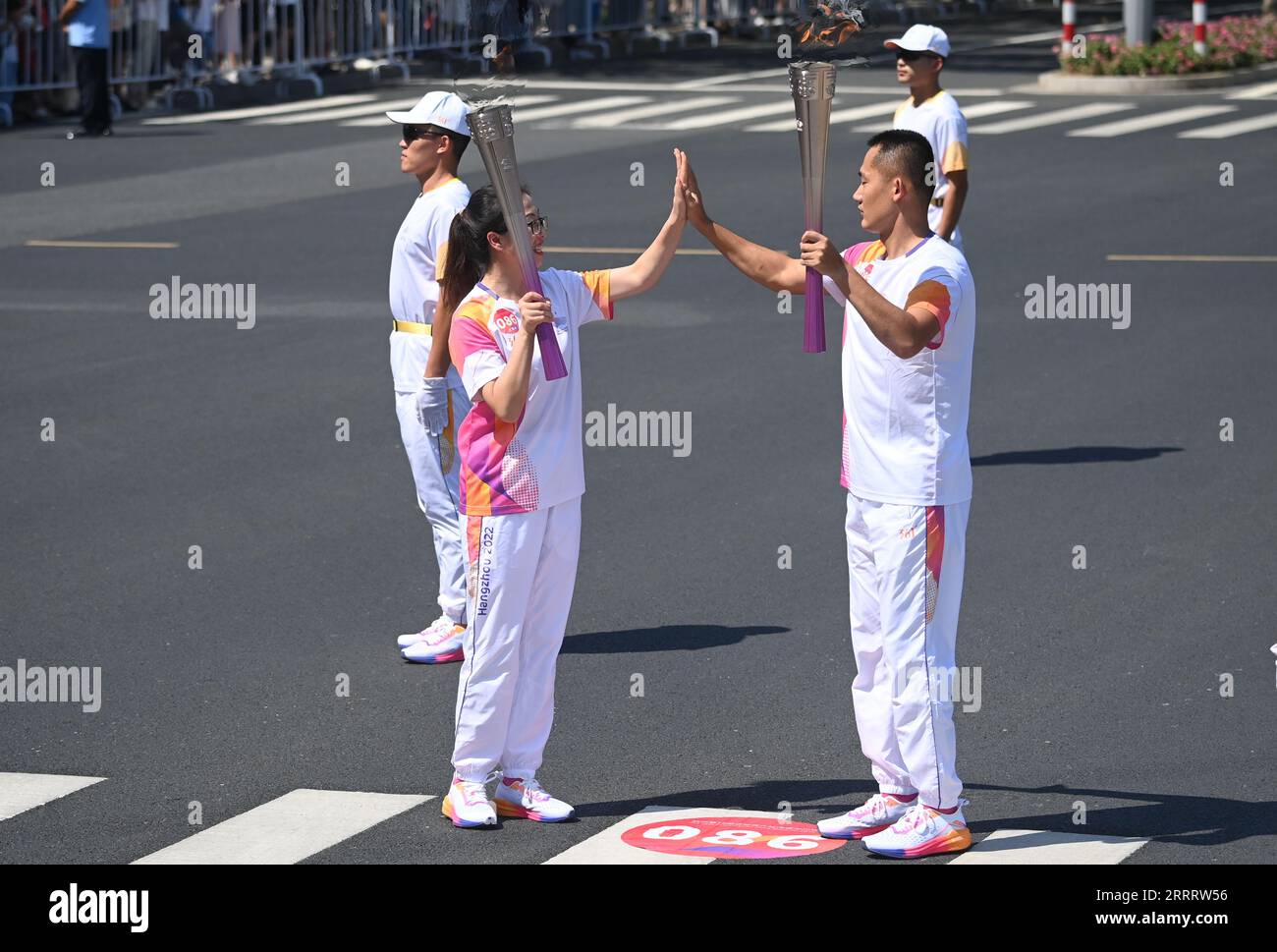Huzhou, China's Zhejiang Province. 9th Sep, 2023. Torch bearers Xiao ...
