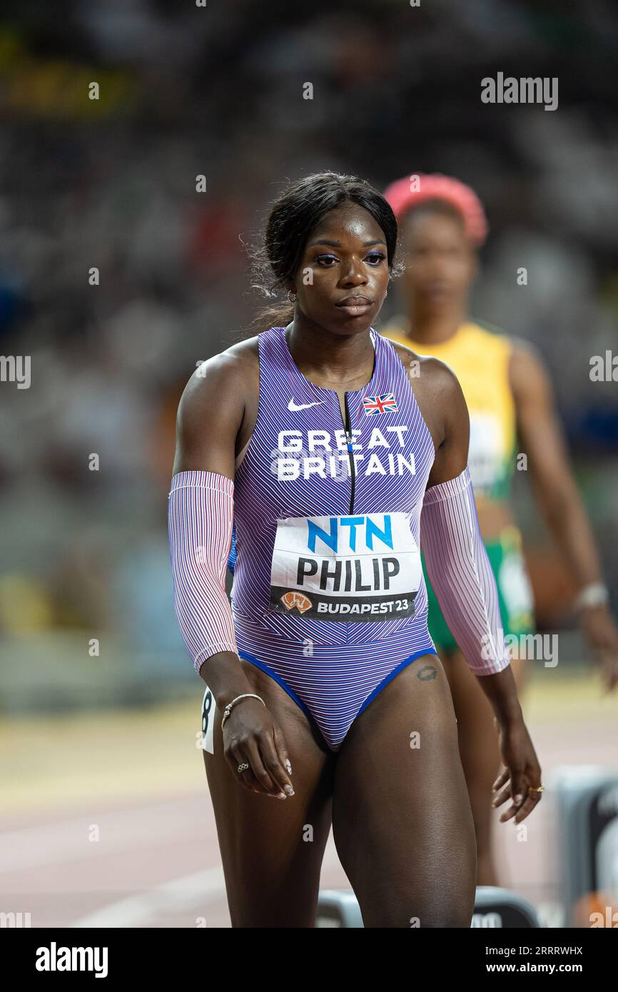 Asha Philip participating in the 4X100 meters relay at the World ...