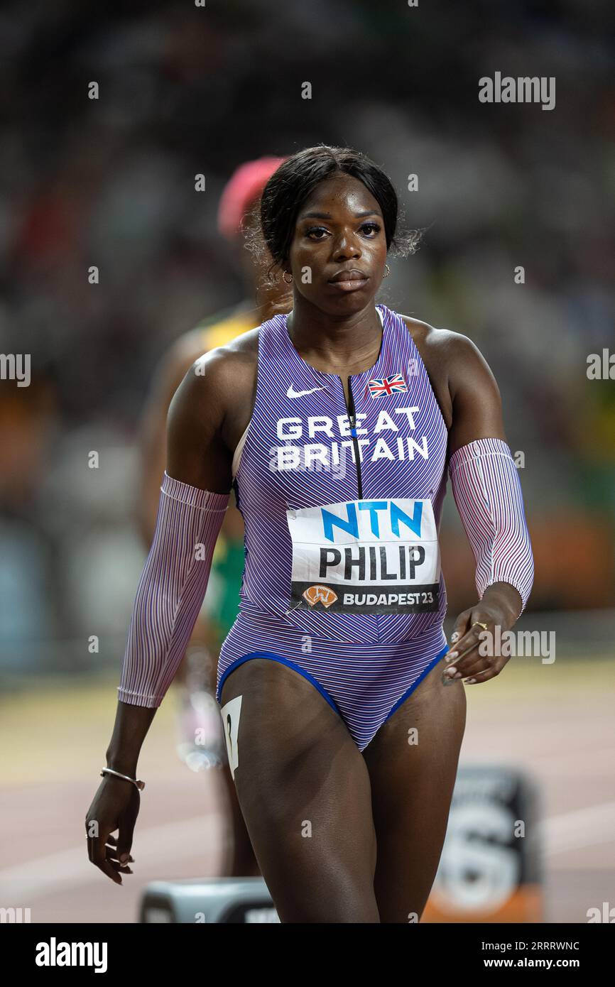 Asha Philip participating in the 4X100 meters relay at the World ...