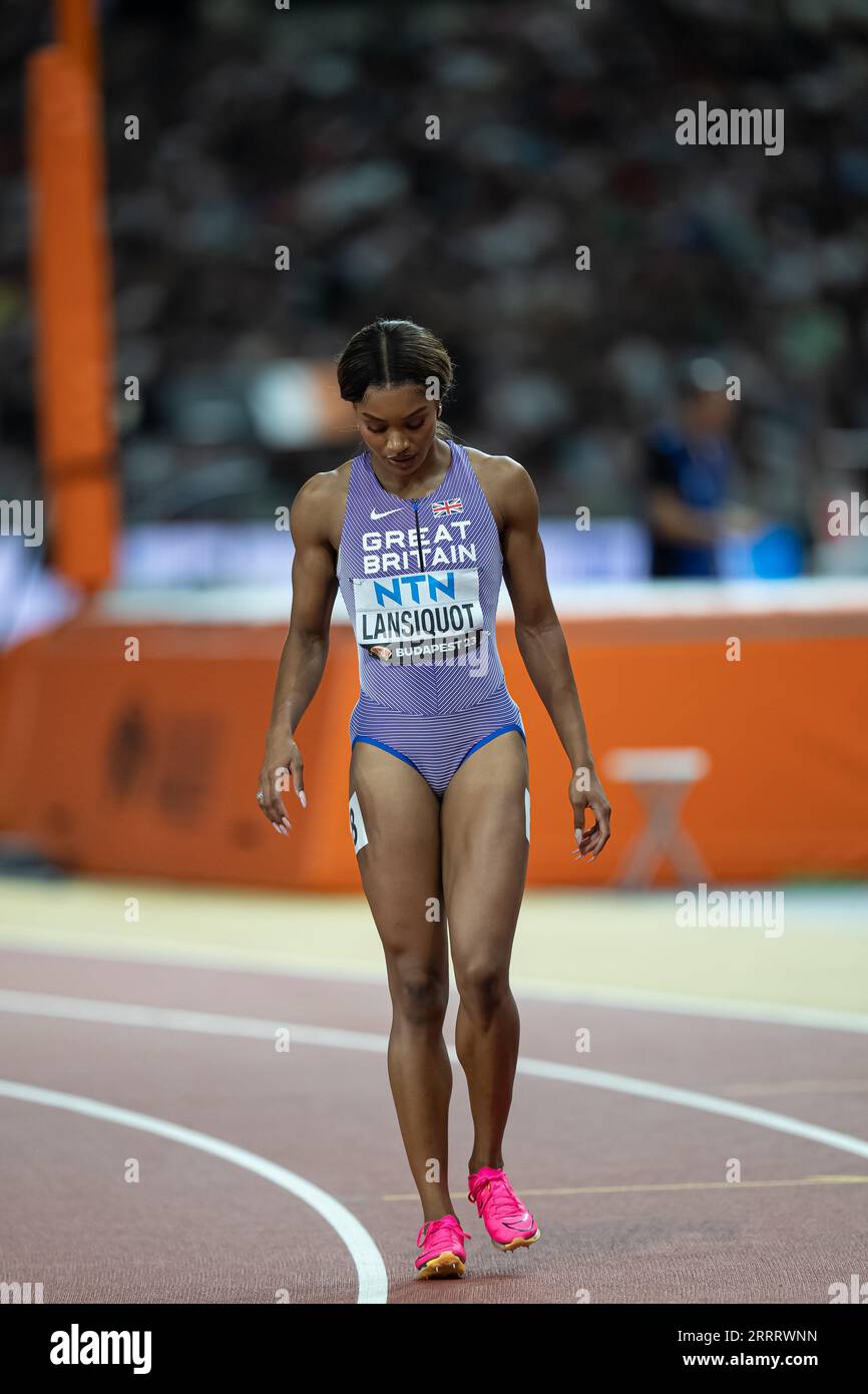 Imani-Lara Lansiquot participating in the 4X100 meters relay at the ...