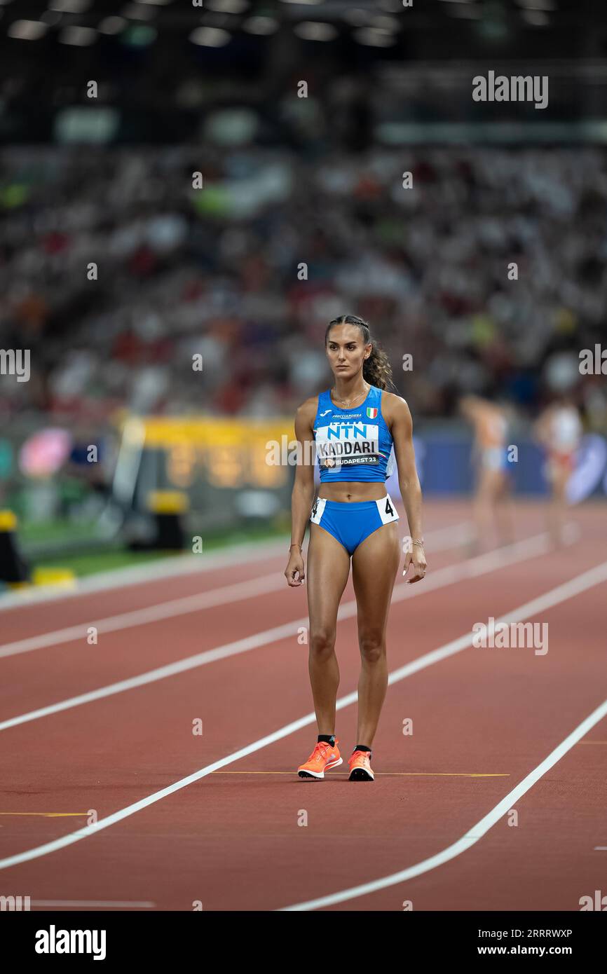 Dalia Kaddari participating in the 4X100 meters relay at the World ...