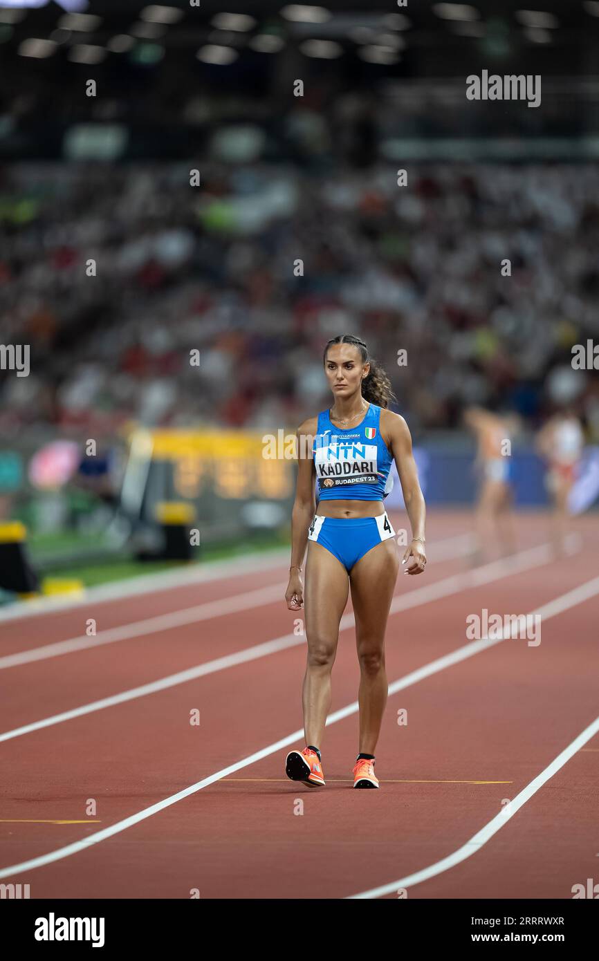 Dalia Kaddari participating in the 4X100 meters relay at the World ...