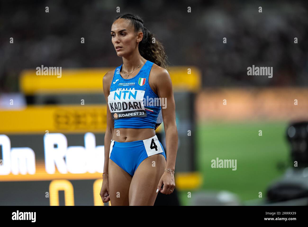 Dalia Kaddari participating in the 4X100 meters relay at the World ...