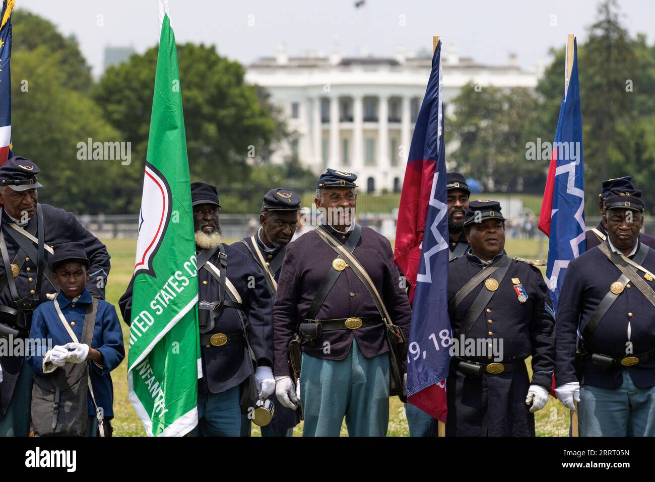 230619 -- WASHINGTON, June 19, 2023 -- Members of a Civil War re ...