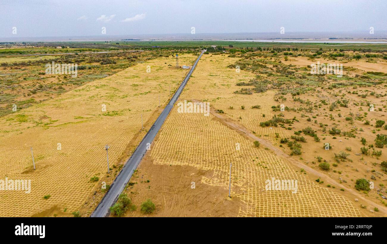 230620 -- BAYANNUR, June 20, 2023 -- This aerial photo taken on June 18 ...