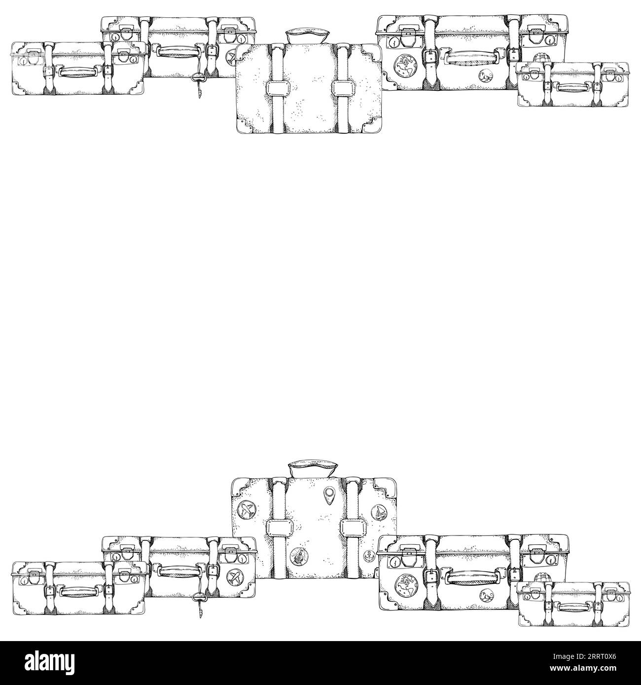 Ink hand drawn vector graphic sketch. Square border frame. Old retro ...