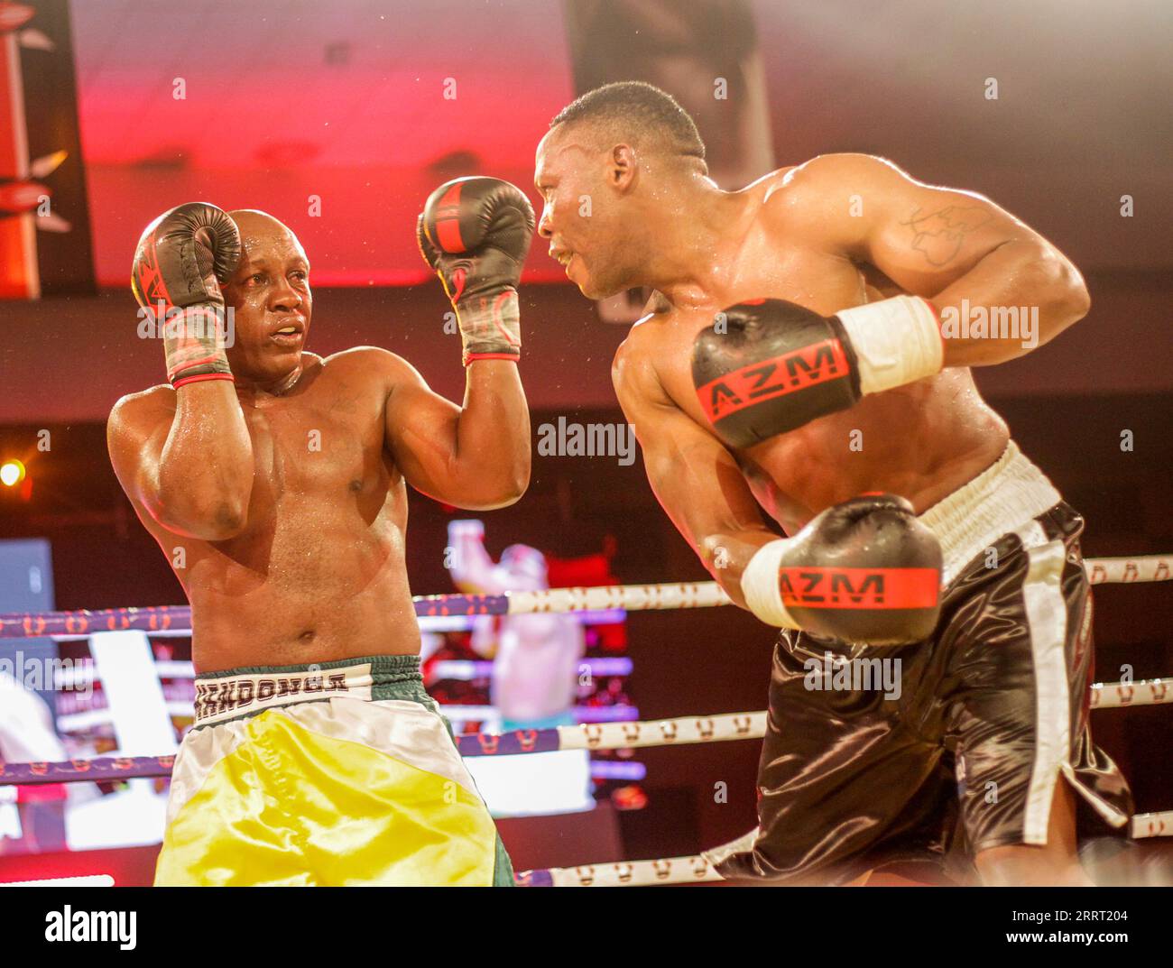 NAIROBI, KENYA - JULY 23: Kenya Daniel Wanyonyi (right) punch Tanzania ...