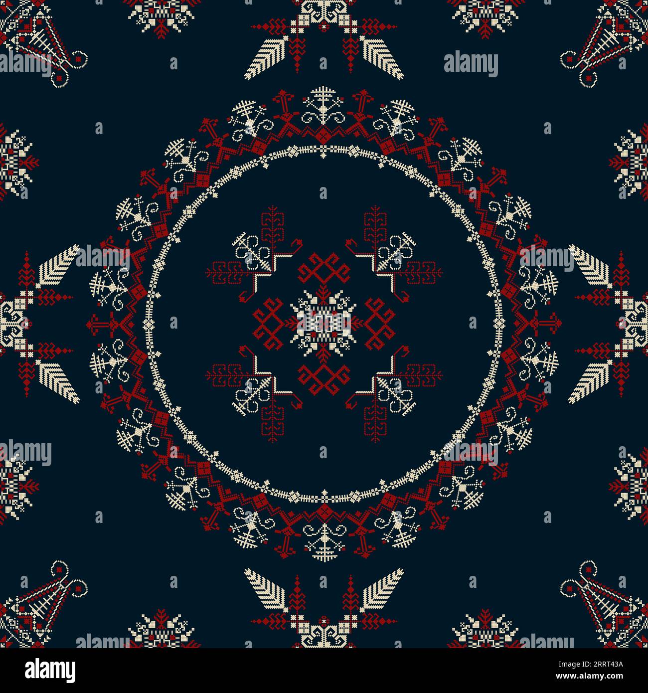 Traditional Latvian embroidery seamless pattern, vector illustration Stock Vector Image & Art ...