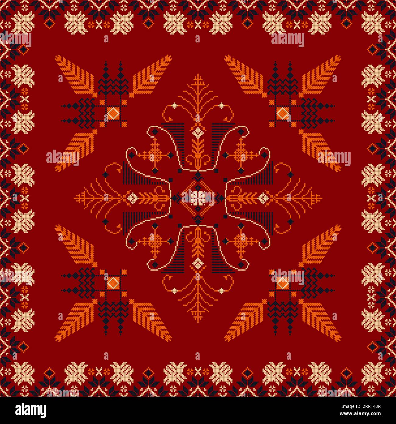 Traditional Latvian embroidery seamless pattern, vector illustration Stock Vector Image & Art ...
