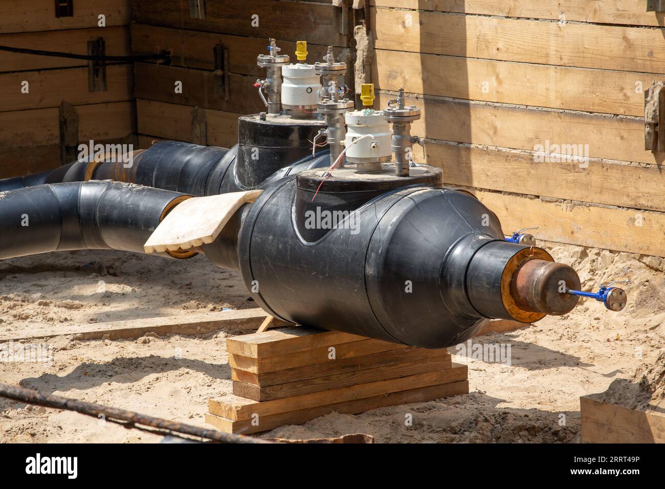 Construction site of a new district heating pipeline Stock Photo - Alamy