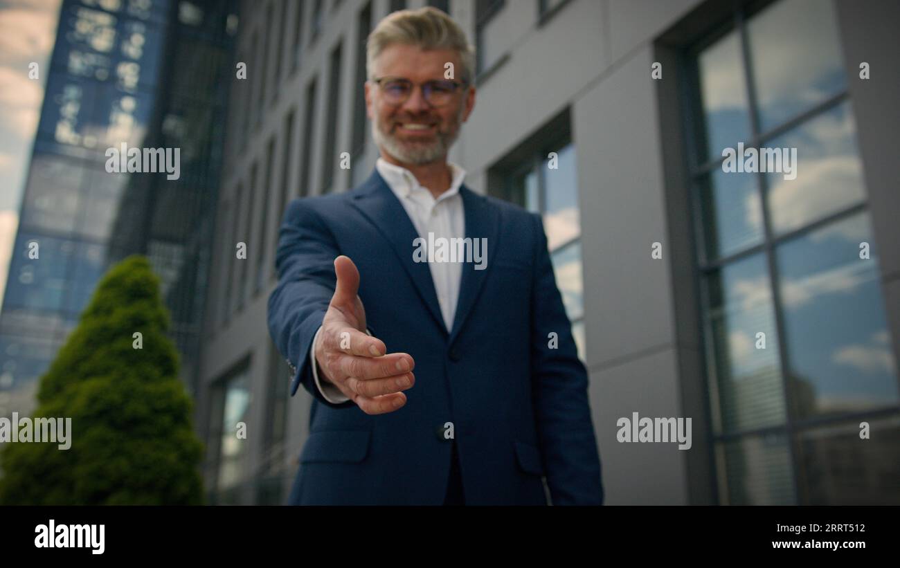 Old Caucasian businessman senior male entrepreneur boss leader mature ...