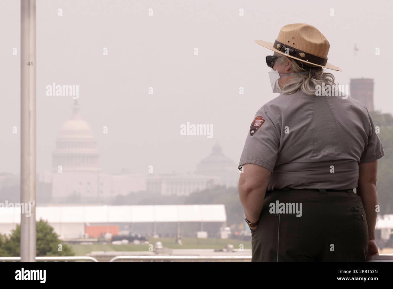 230629 -- WASHINGTON, June 29, 2023 -- A National Park ranger wearing a ...