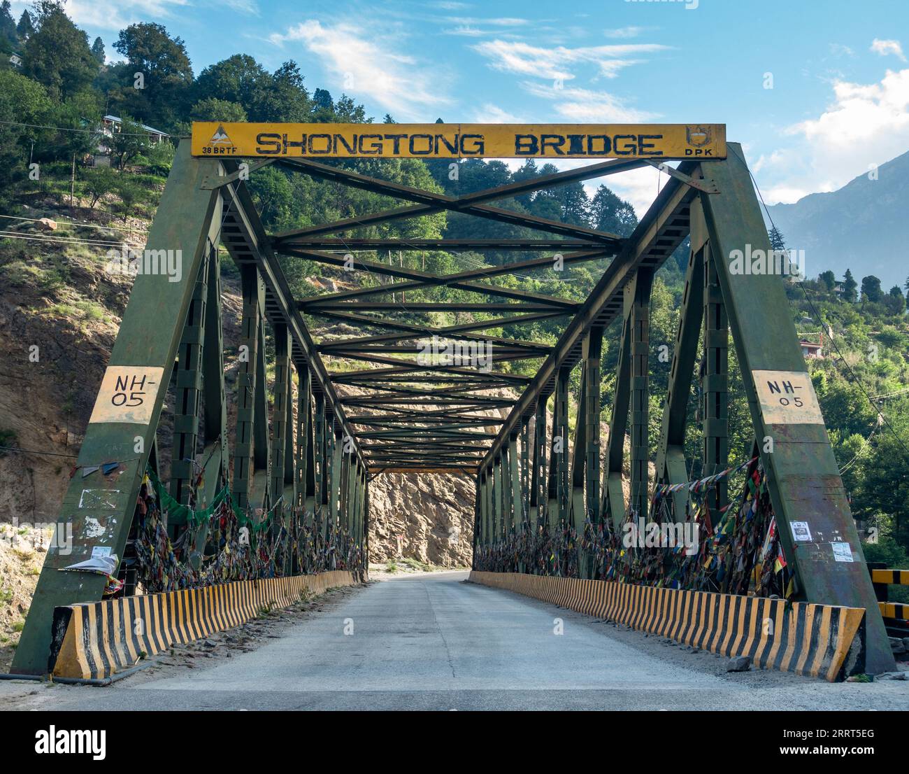 August 30th 2023, Himachal Pradesh, India. Shongtong Bridge spans the ...