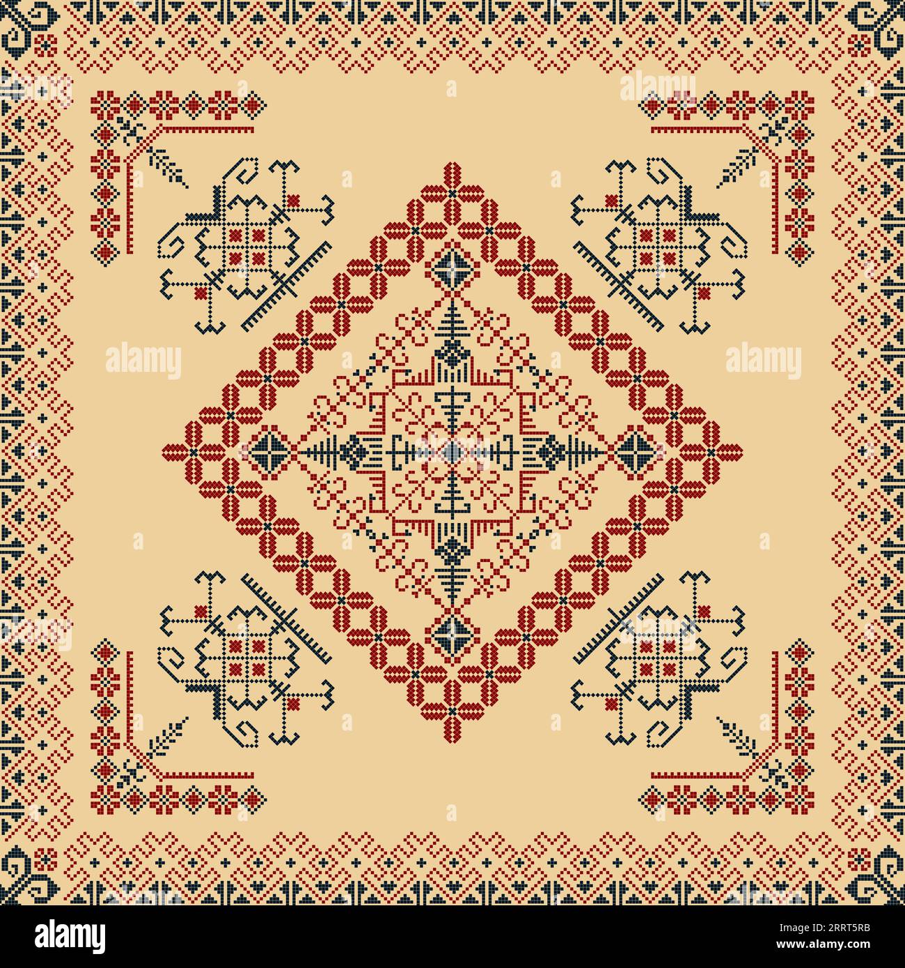 Traditional Latvian embroidery seamless pattern, vector illustration Stock Vector Image & Art ...