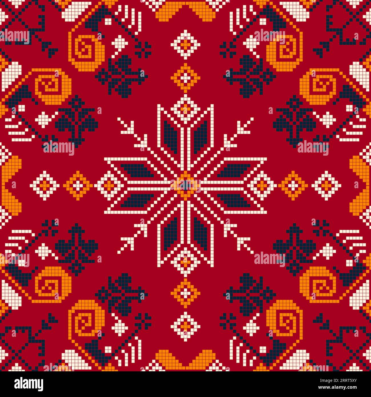 Traditional Latvian embroidery seamless pattern, vector illustration Stock Vector Image & Art ...