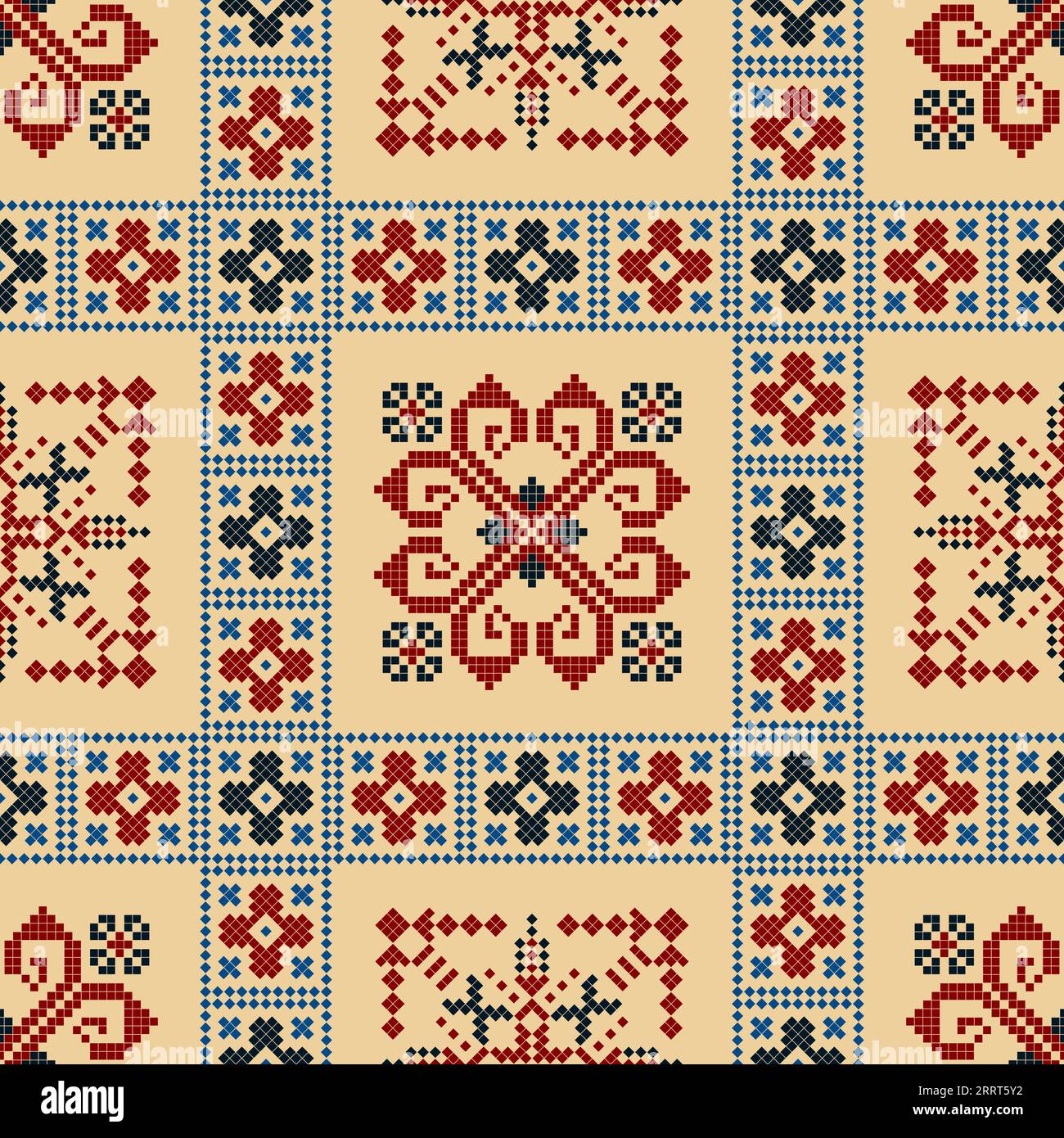 Traditional Latvian embroidery seamless pattern, vector illustration Stock Vector Image & Art ...
