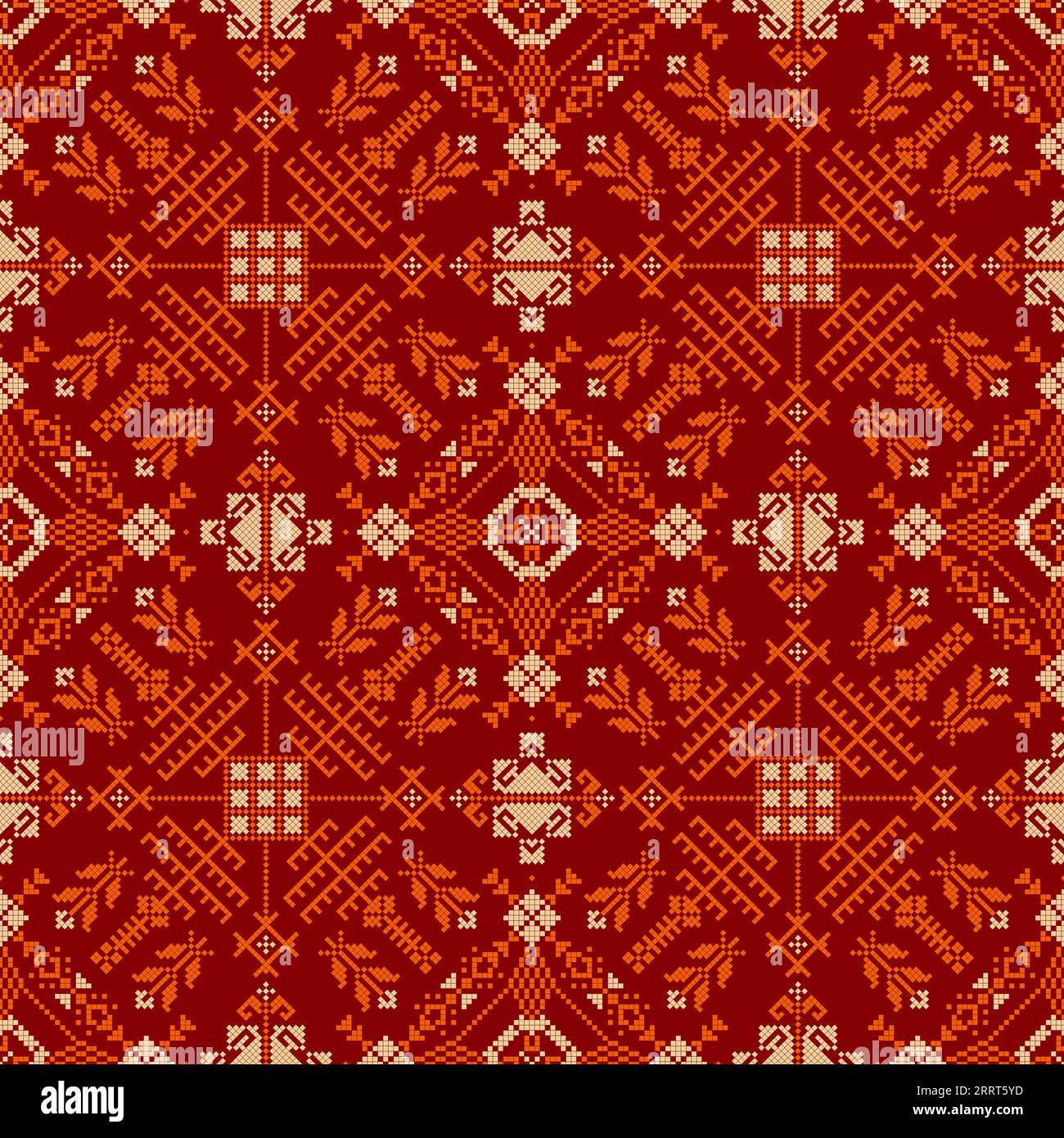 Traditional Latvian embroidery seamless pattern, vector illustration ...