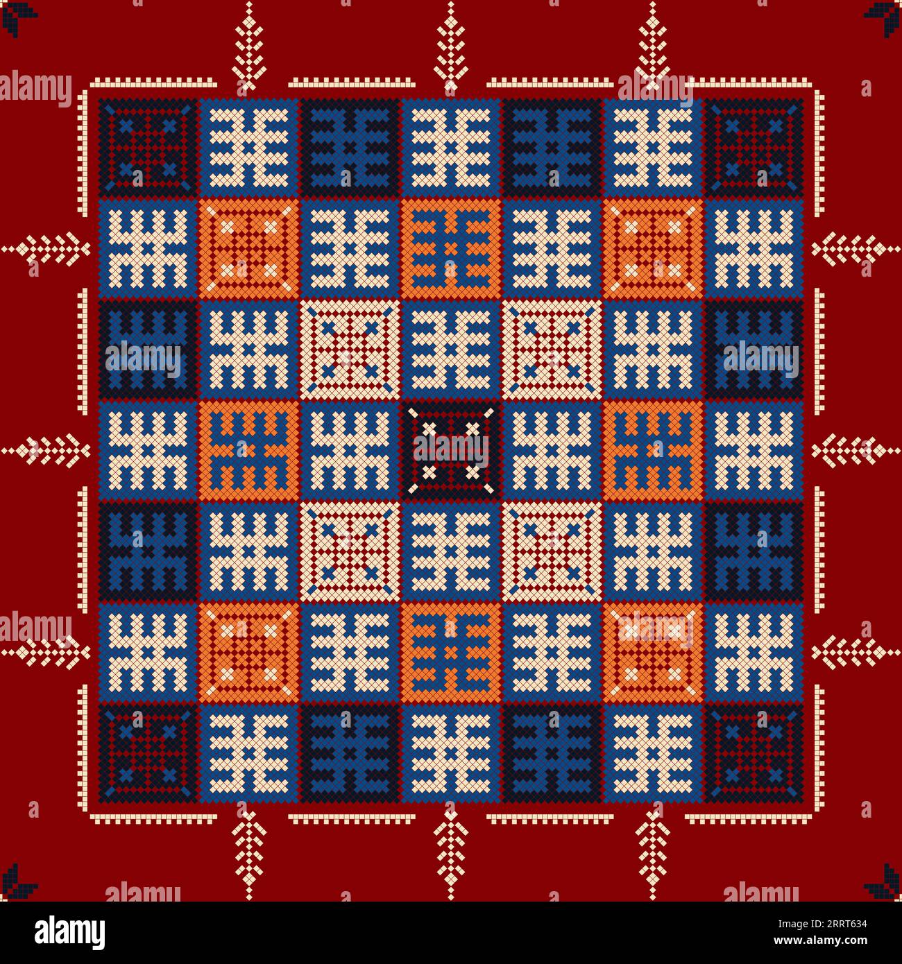 Traditional Latvian embroidery seamless pattern, vector illustration Stock Vector Image & Art ...