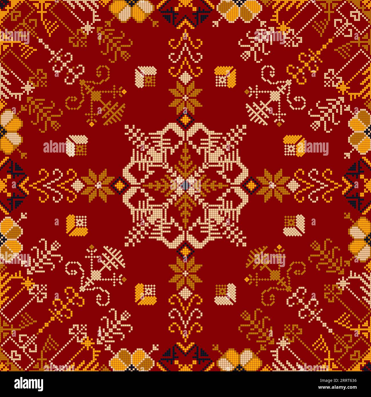 Traditional Latvian embroidery seamless pattern, vector illustration Stock Vector Image & Art ...