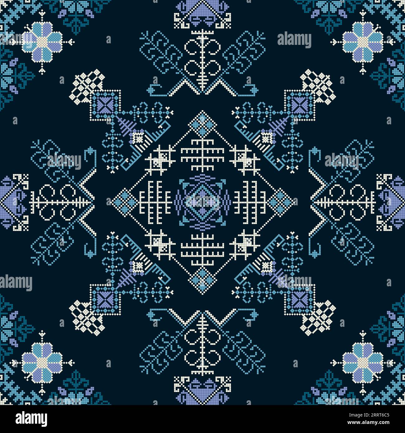 Traditional Latvian embroidery seamless pattern, vector illustration ...